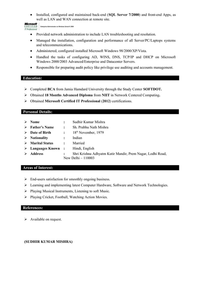 Sudhir_Mishra-CV | PDF