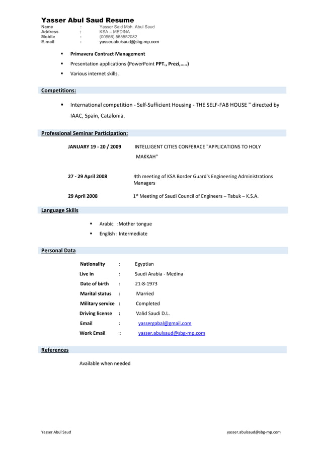 Yasser CV Mar. 2016 | PDF