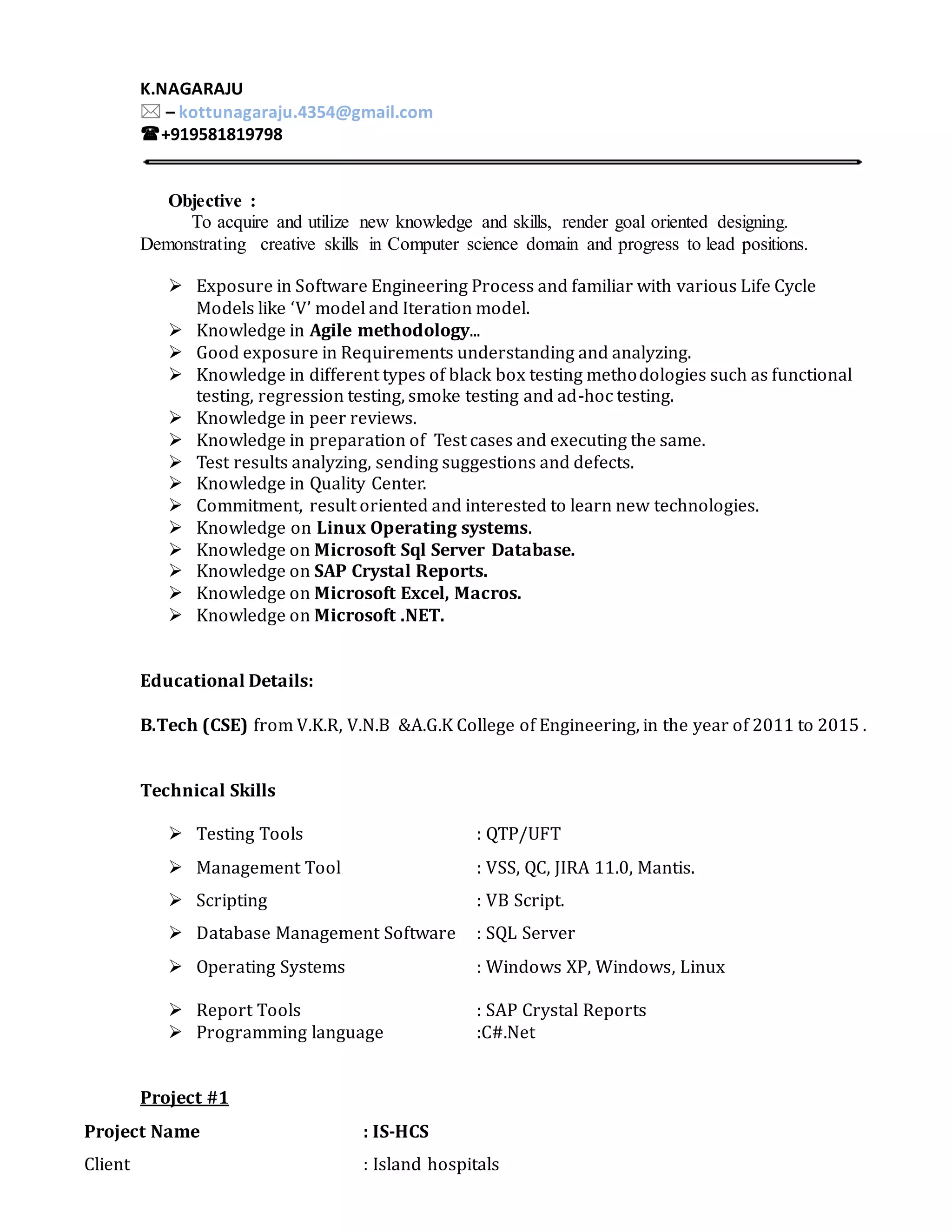 Nagaraju Manual,QTP intrn | DOCX | Technology & Computing