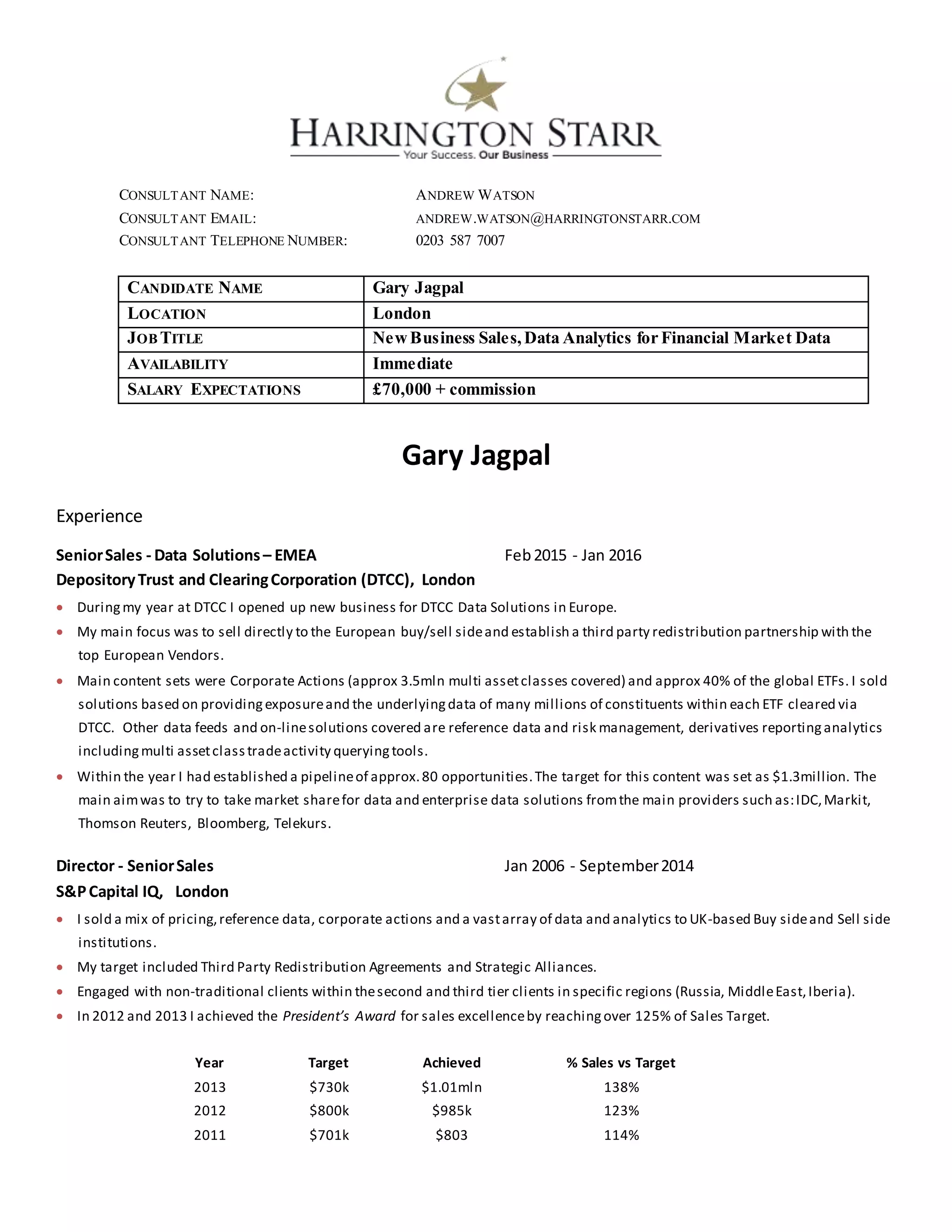 Gary Jagpal CV | DOCX