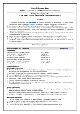 Manoj Garg Resume purchase | DOC