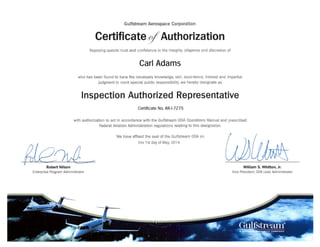 Carl Adams GAC IAR certificate | PDF