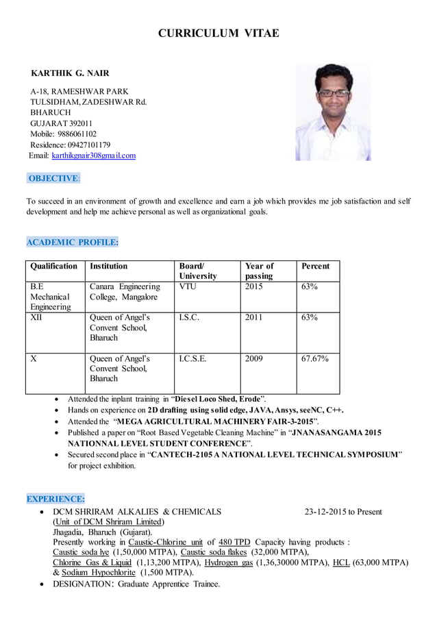 CV- KARTHIK | DOCX | Chemistry | Science