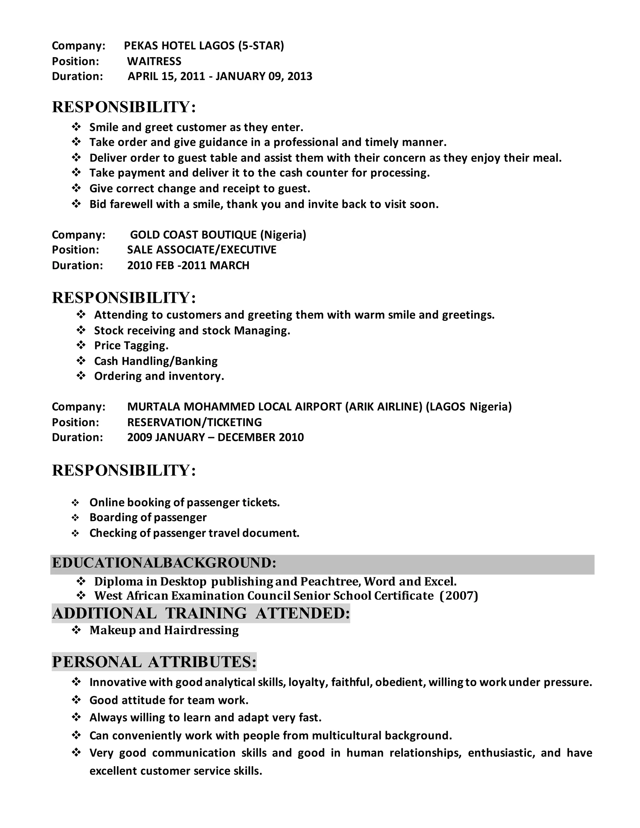 SILVER RESUME | PDF