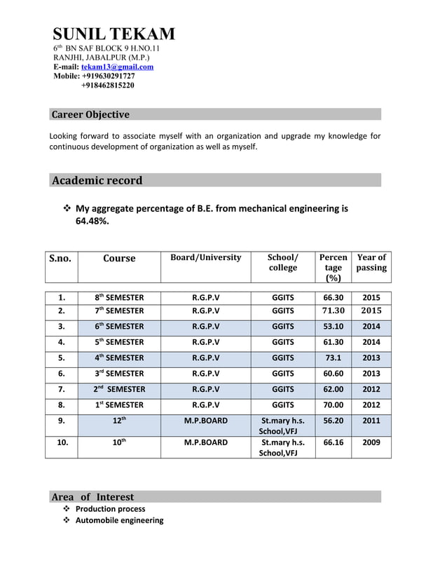 sunil TEKAM cv | PDF
