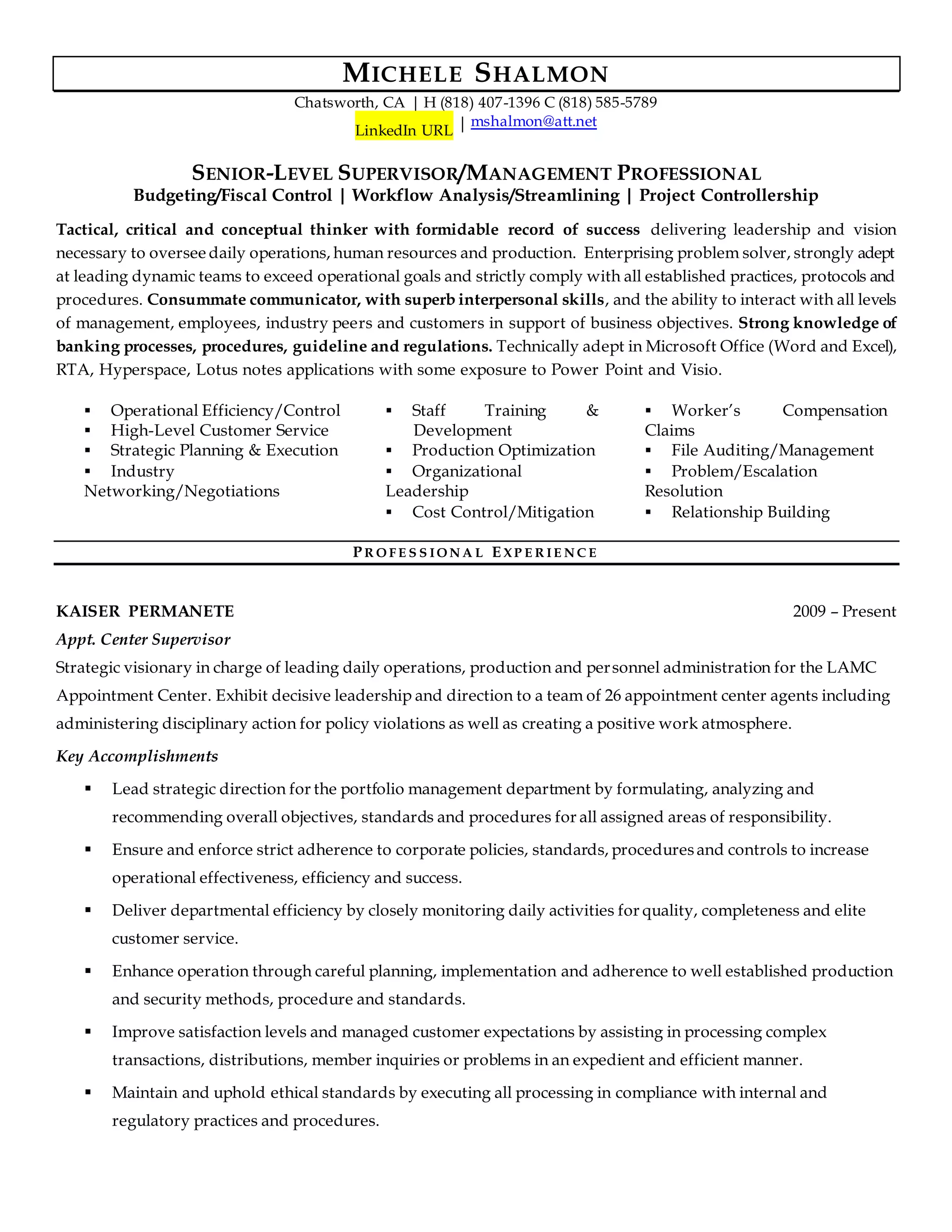 micheleshalmon-resume 2016 | PDF