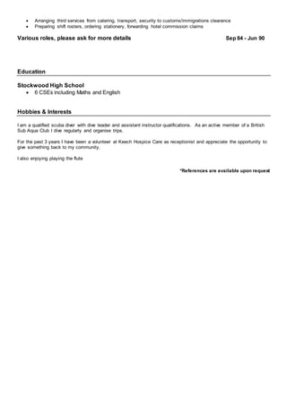 Julie Workman CV 2016 aviation | PDF