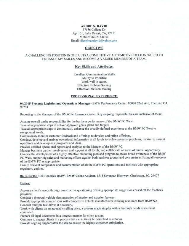 A.David.Resume | PDF