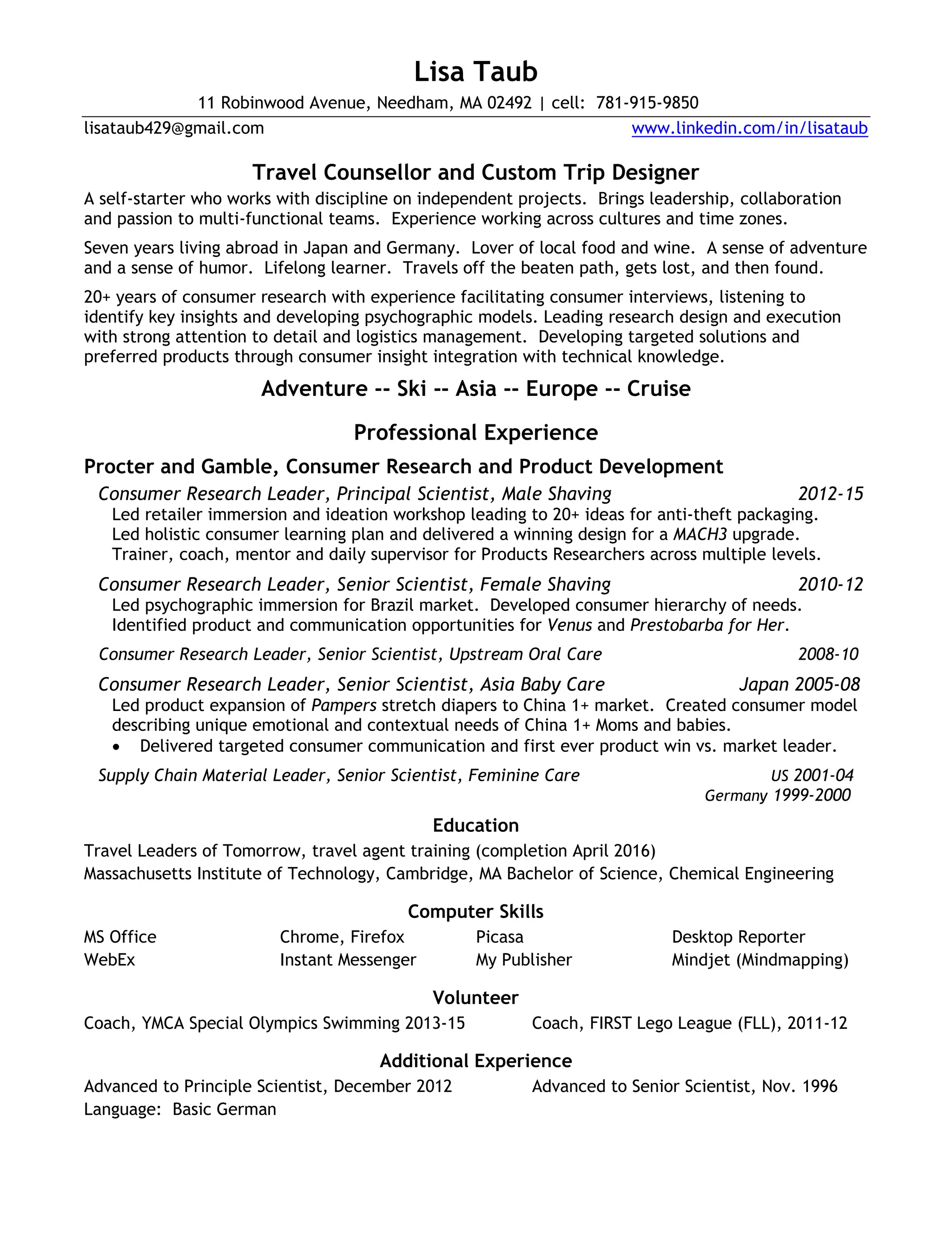 L Taub 2016 resume | PDF
