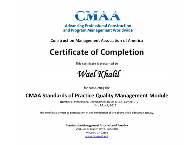 CMAA certificate | PPT
