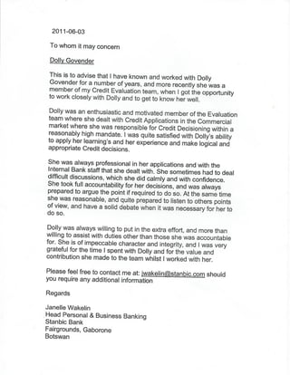 Standard bank motivation letter | PDF