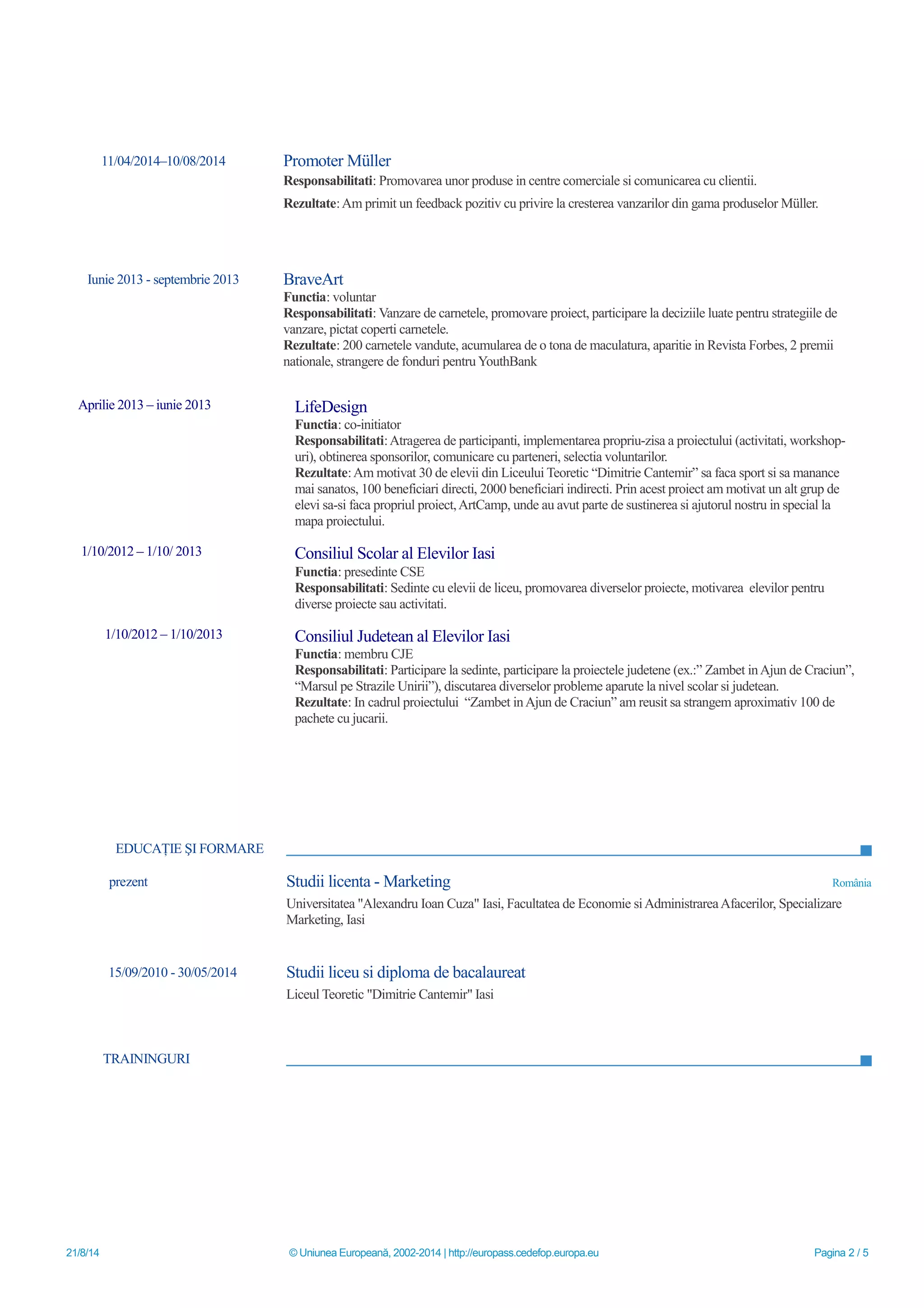 CV Alexandra Bosinceanu actualizat | DOC