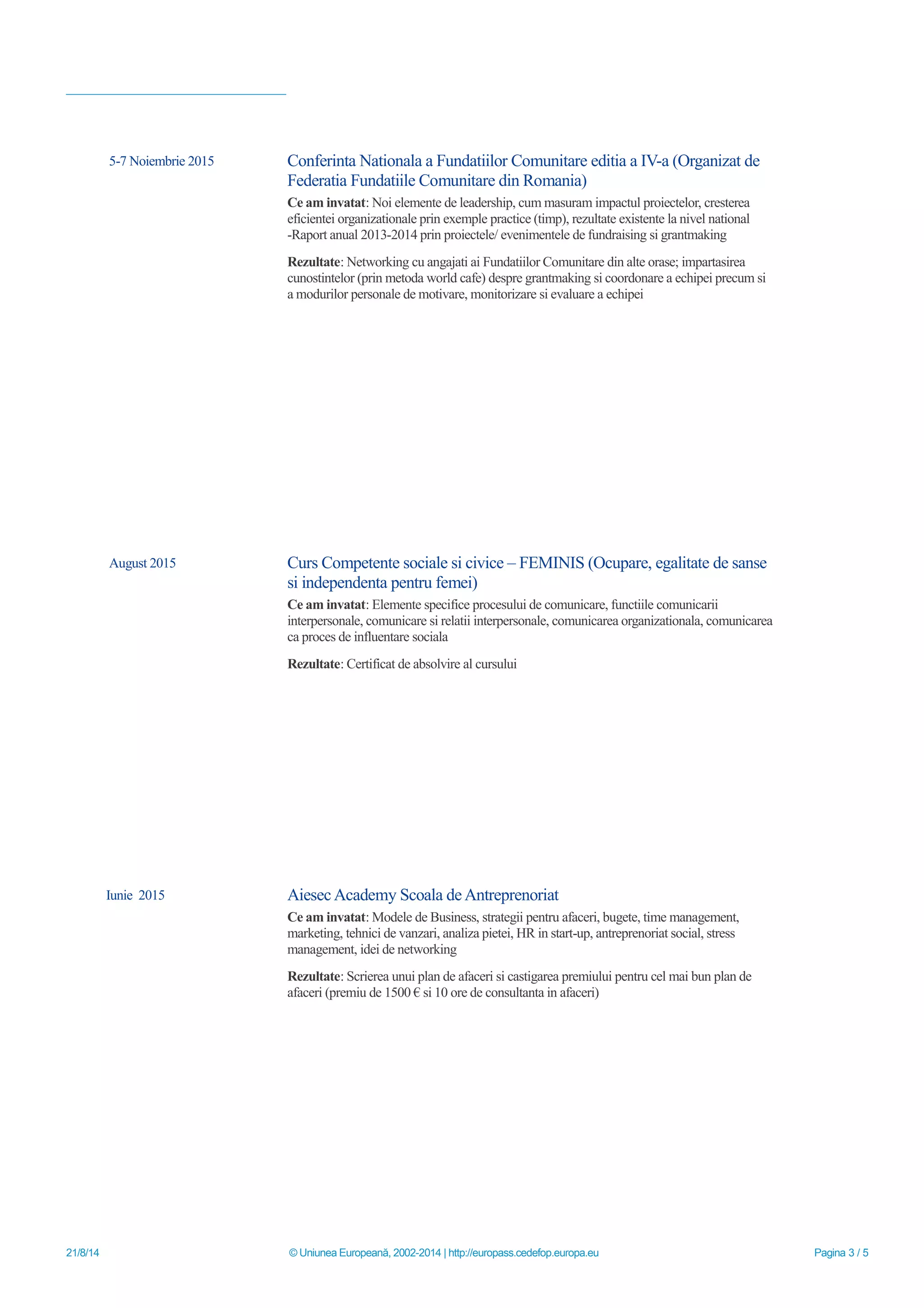 CV Alexandra Bosinceanu actualizat | DOC