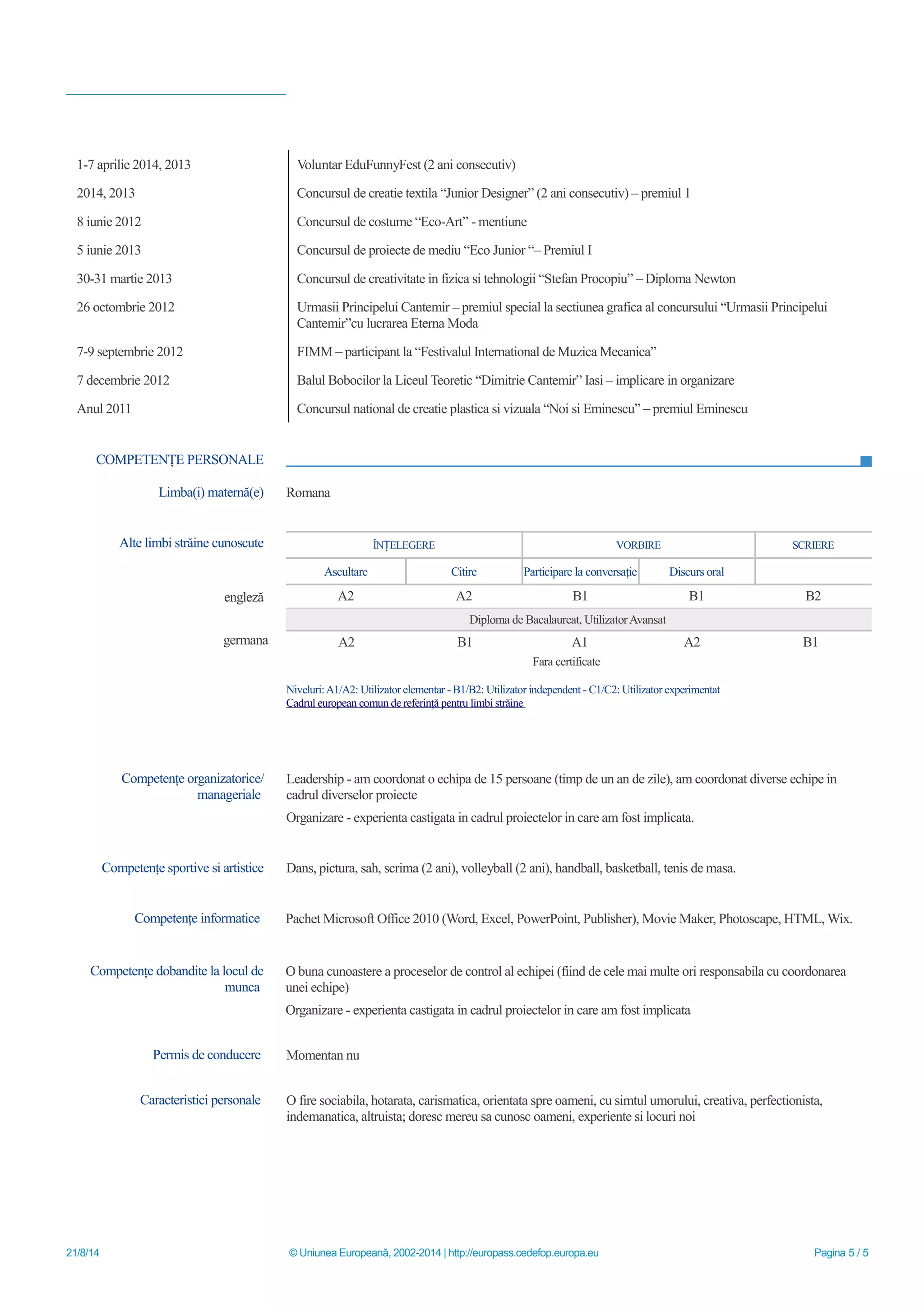 CV Alexandra Bosinceanu actualizat | PDF