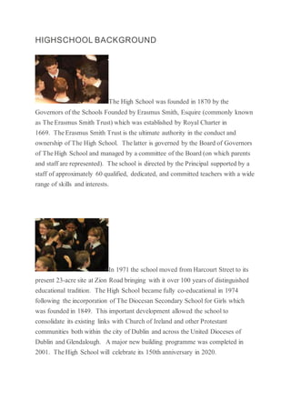 Highschool BACKGROUND | DOCX | Secondary Education | Education