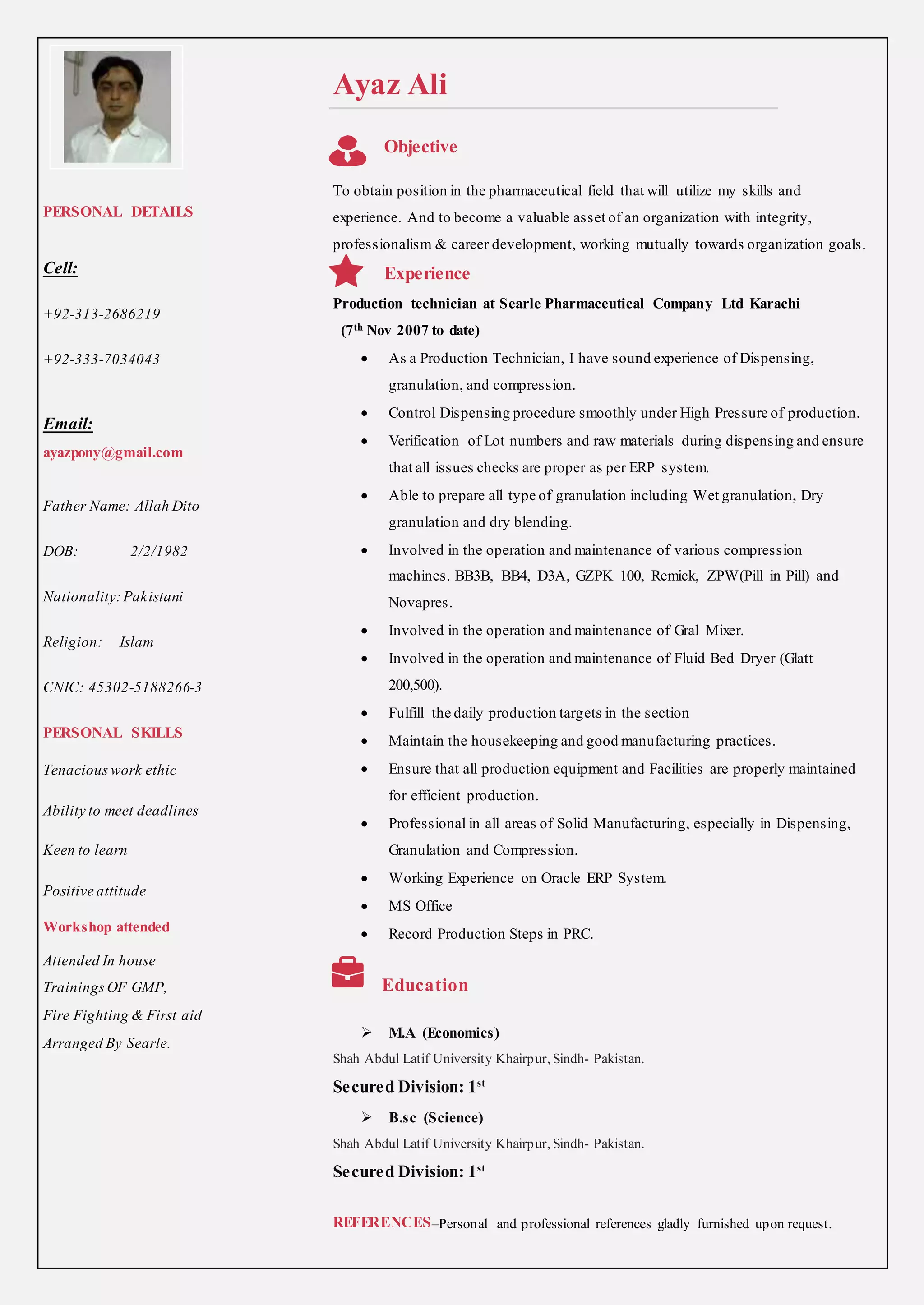 Ayaz Ali CV | DOCX