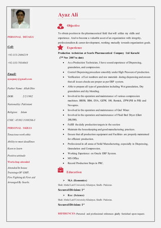 Ayaz Ali CV | DOCX