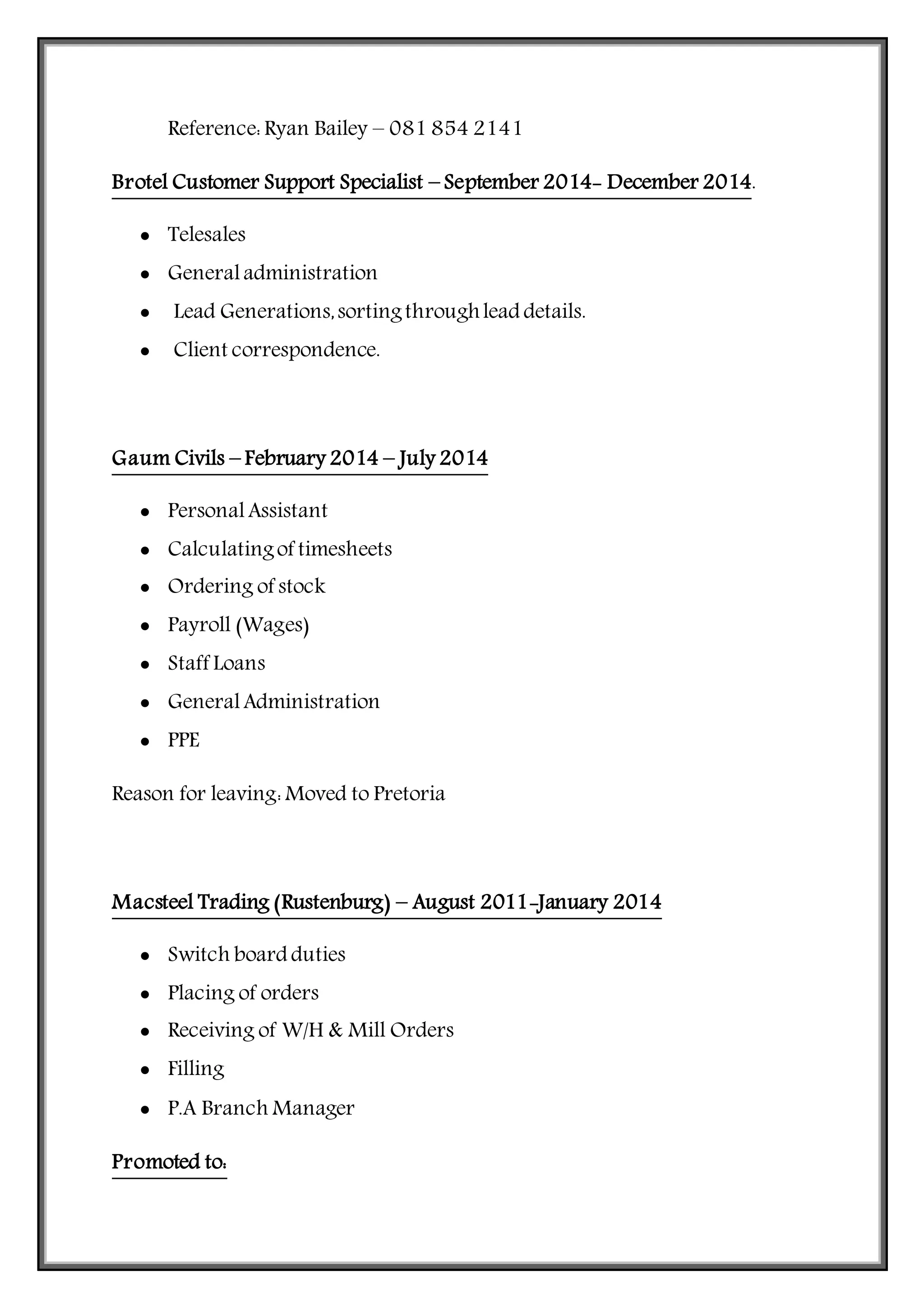 CV Tracey Botha | DOCX