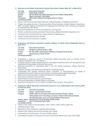 DOCUMENT CONTROLLER_8 YEARS EXPERIENCE (1) | PDF