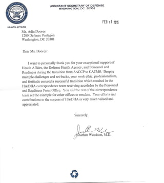 Appreation Letter from ASD-HA | PDF