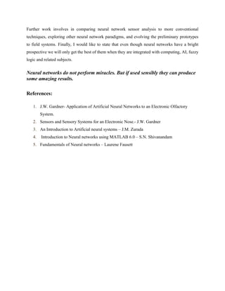 Artificial Neural networks for e-NOSE | DOC | Artificial Intelligence | Technology & Computing