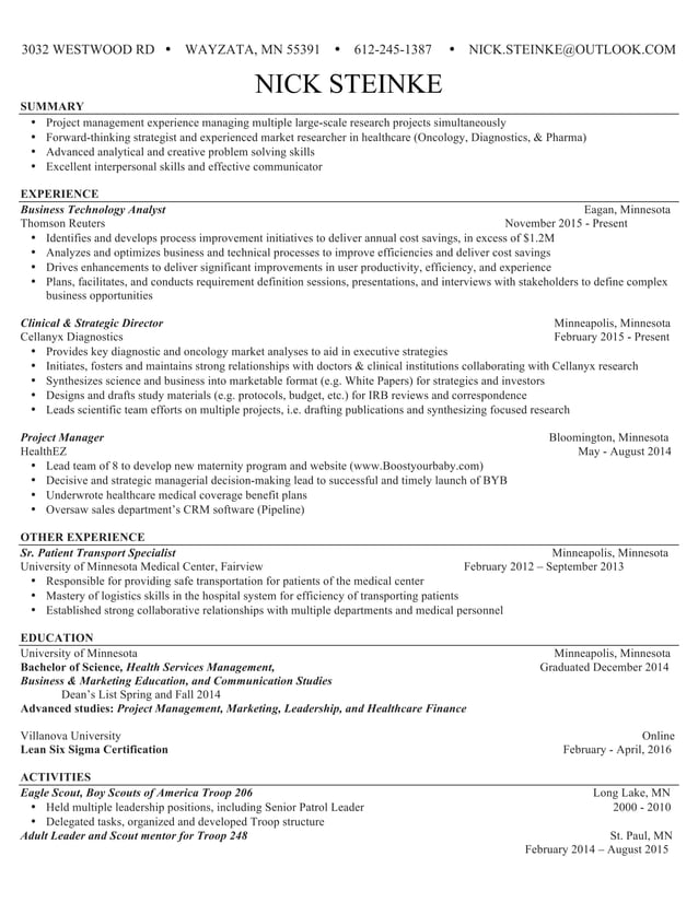 Resume.Nick.Steinke.2016_V3 | PDF