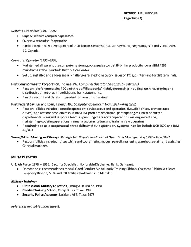 George Rumsey Resume | PDF