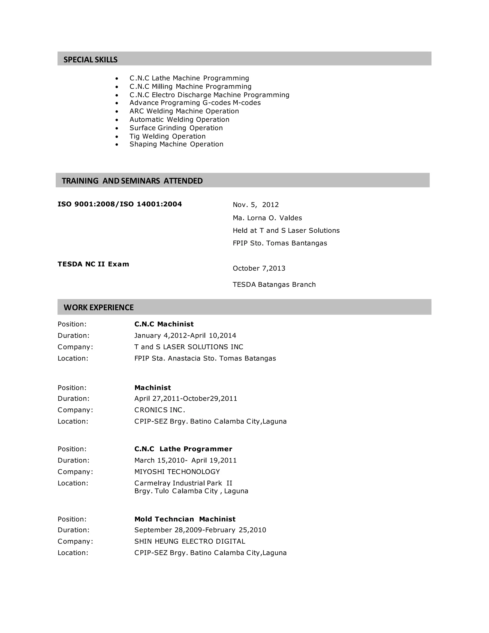 John Michael Tenorio resume | DOCX