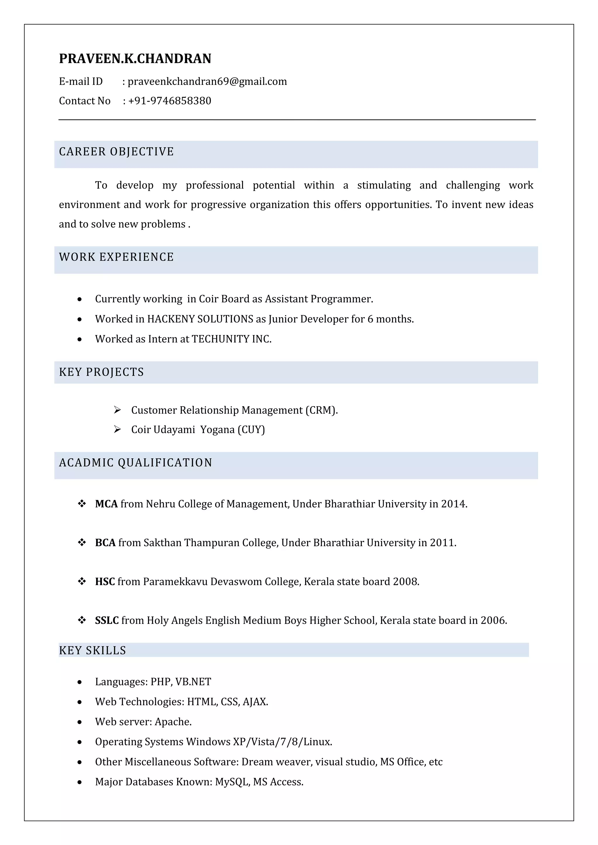 praveen Resume | PDF