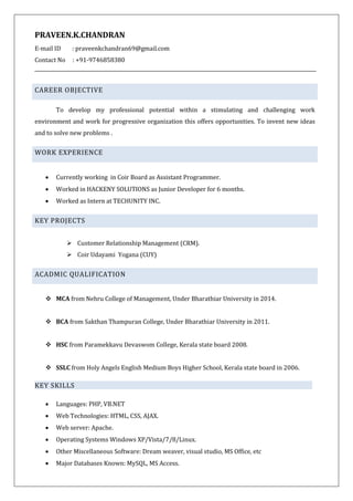 praveen Resume | PDF