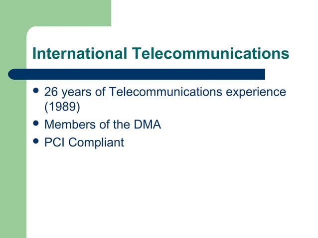 International Telecommunications | PPT