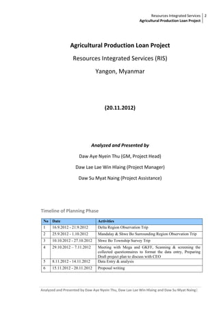 Agricultural Production Loan Project Proposal | PDF