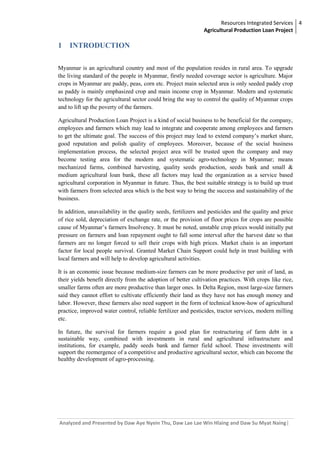Agricultural Production Loan Project Proposal | PDF