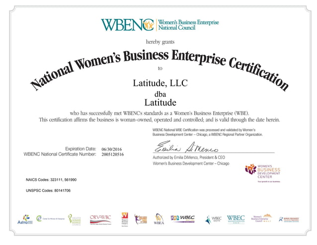 2015 WBENC Certificate | PDF