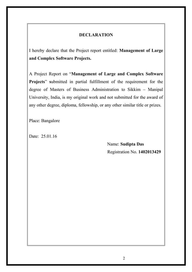 “Management of Large and Complex Software Projects” | PDF