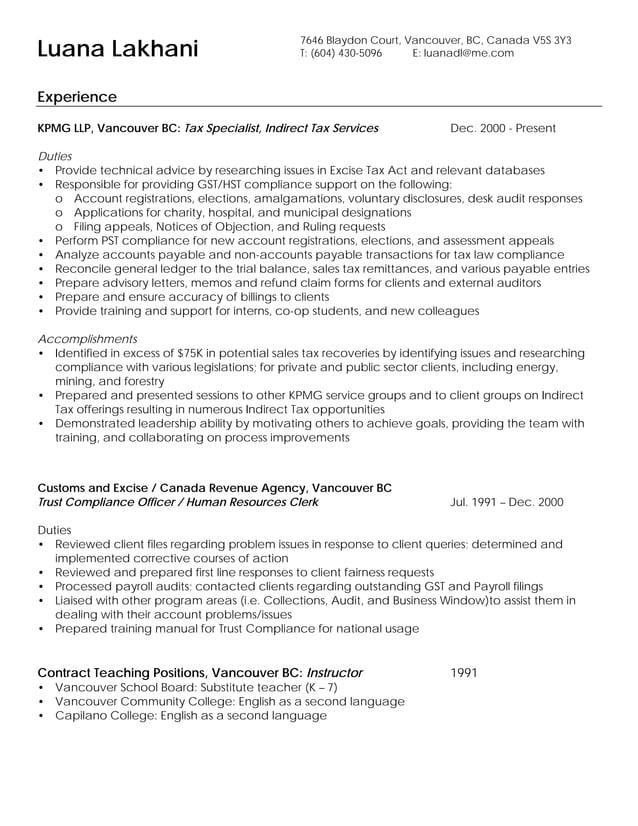 Luana Lakhani Resume 2015 | PDF