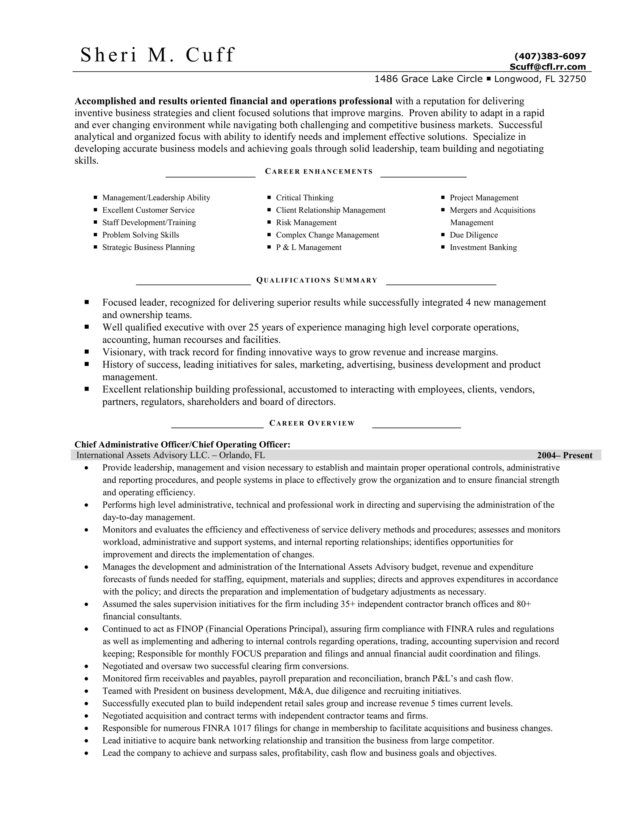 Sheri M. Cuff Resume | PDF