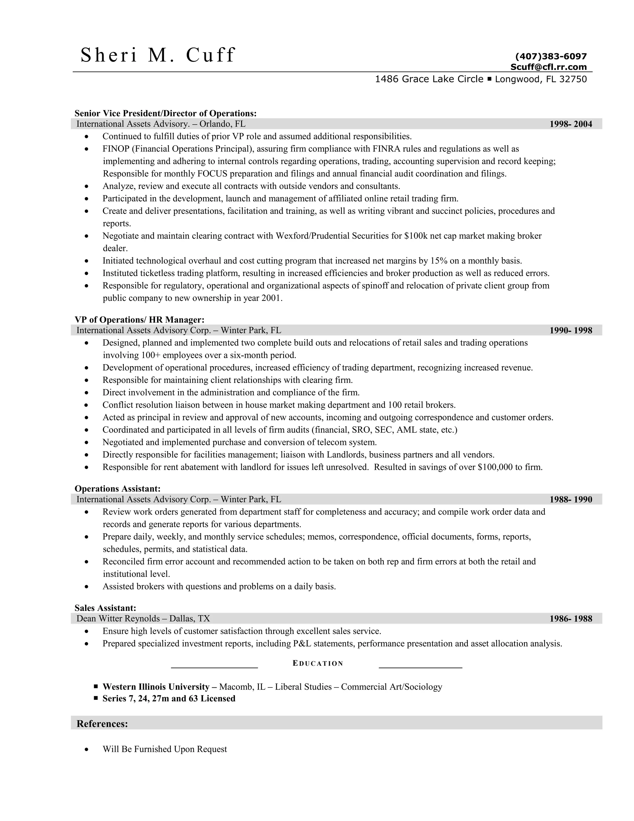 Sheri M. Cuff Resume | PDF