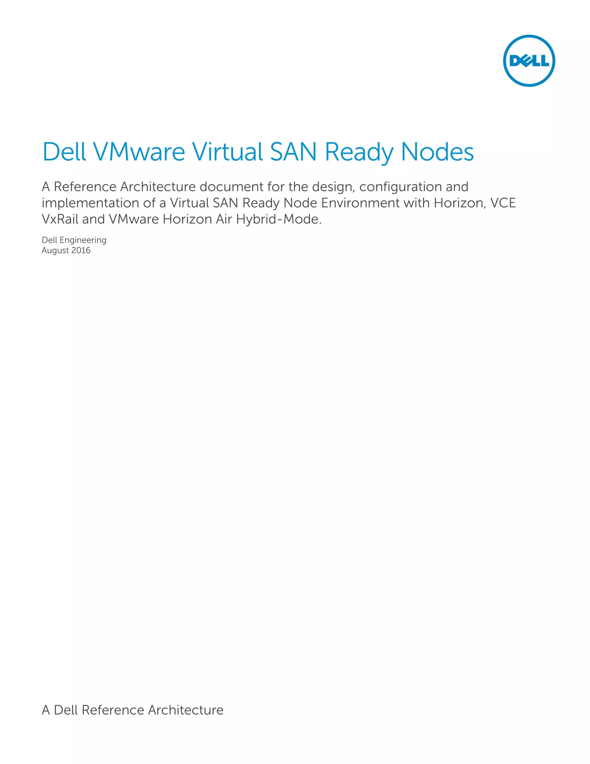 Dell VMware Virtual SAN Ready Nodes | PDF