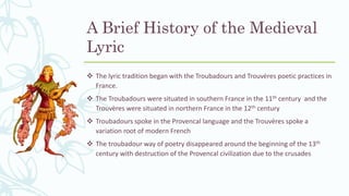 The Medieval Lyric | PPTX