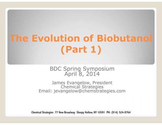 The Evolution of Biobutanol | PDF
