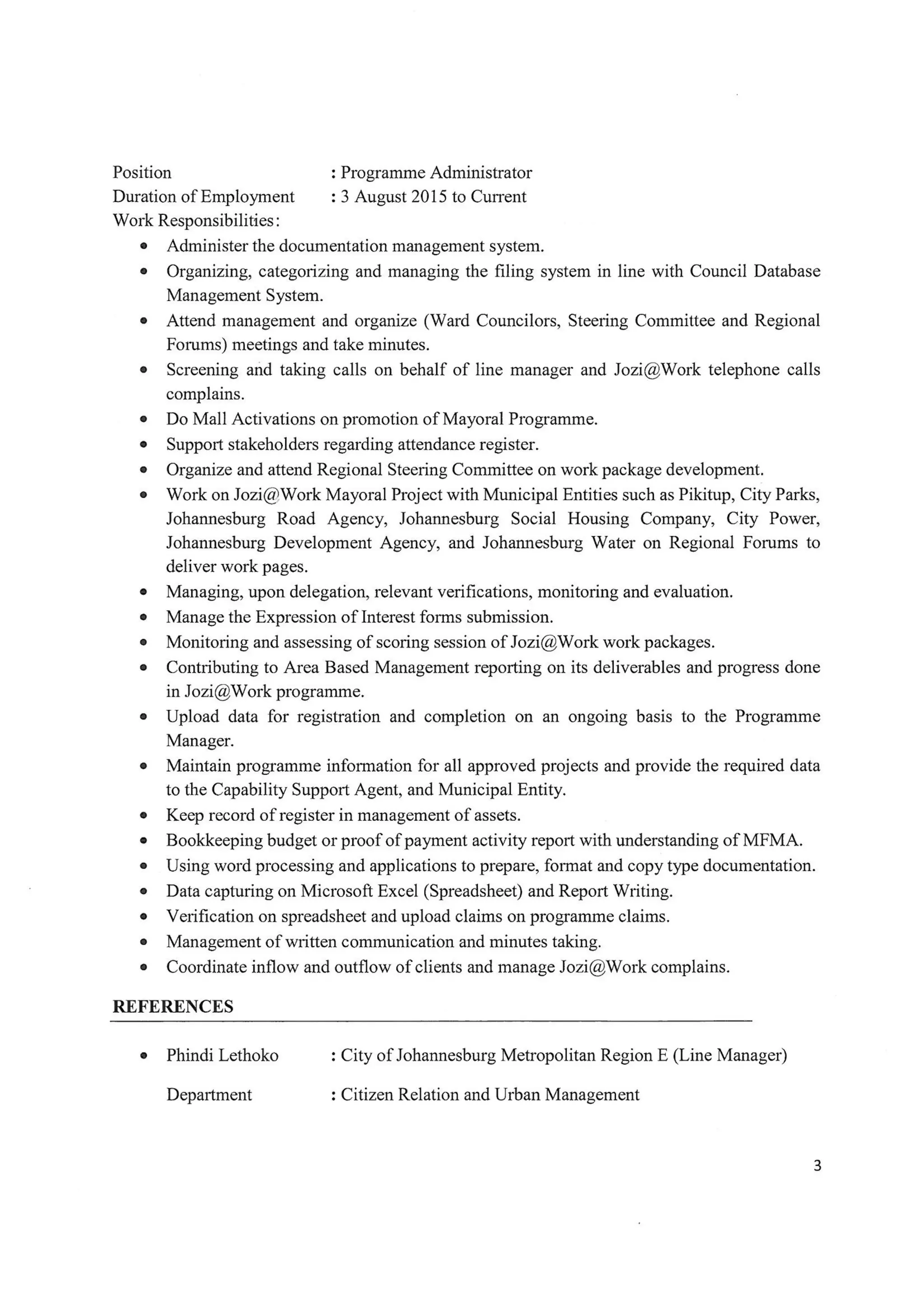 CV of Sepjeshe David Letsoalo | PDF