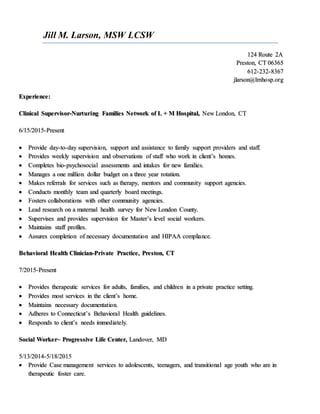 JIll Larson Resume | DOCX