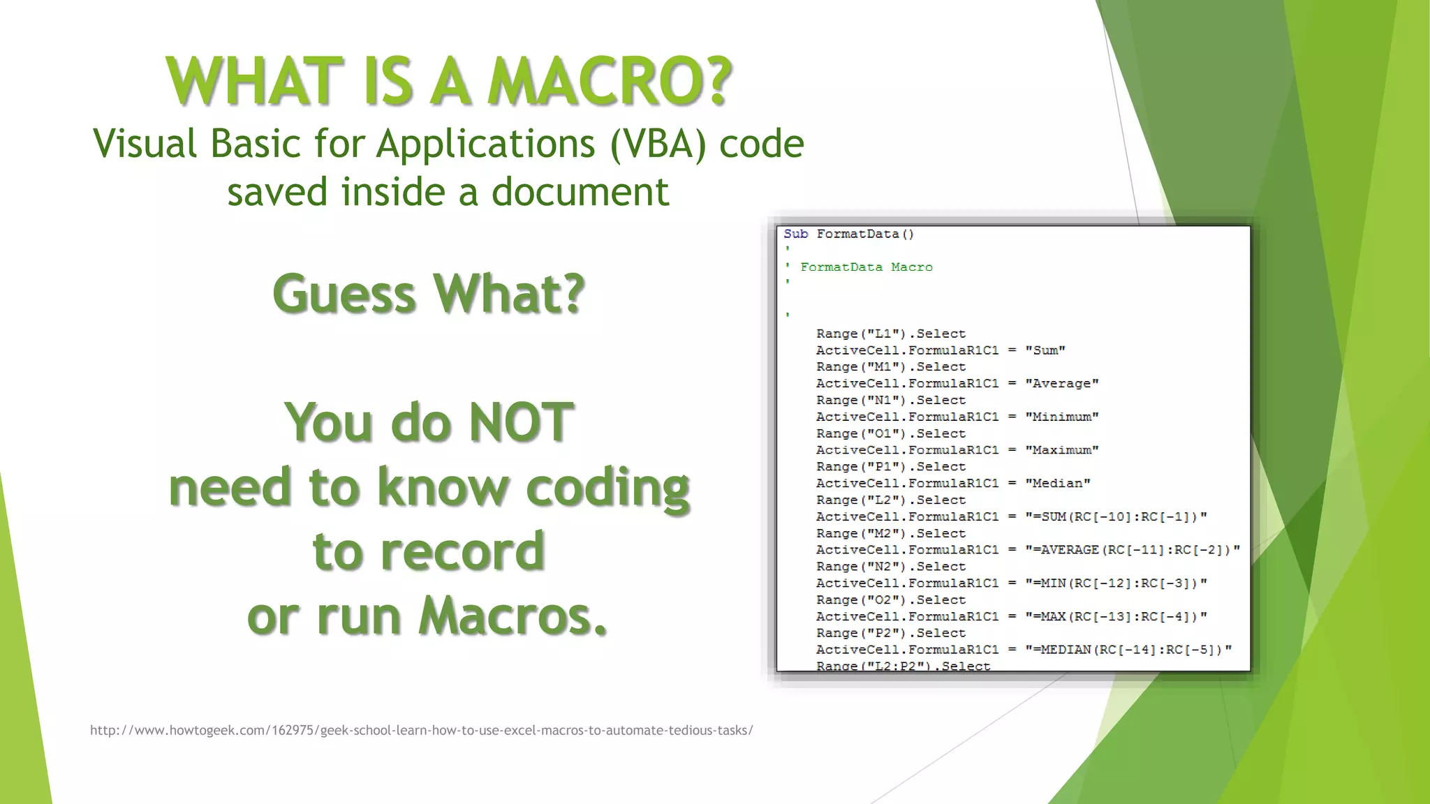 Working with Excel Macros | PPT