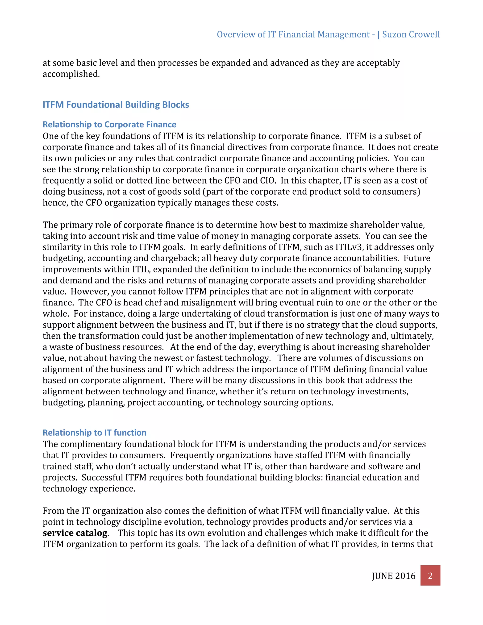 ITFM Overview Paper Jun2016 | PDF