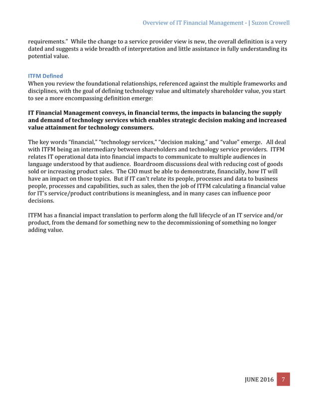 ITFM Overview Paper Jun2016 | PDF