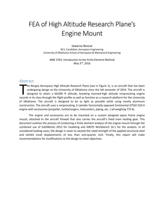 FEA Final Report - Jawanza Bassue | PDF | Physics | Science