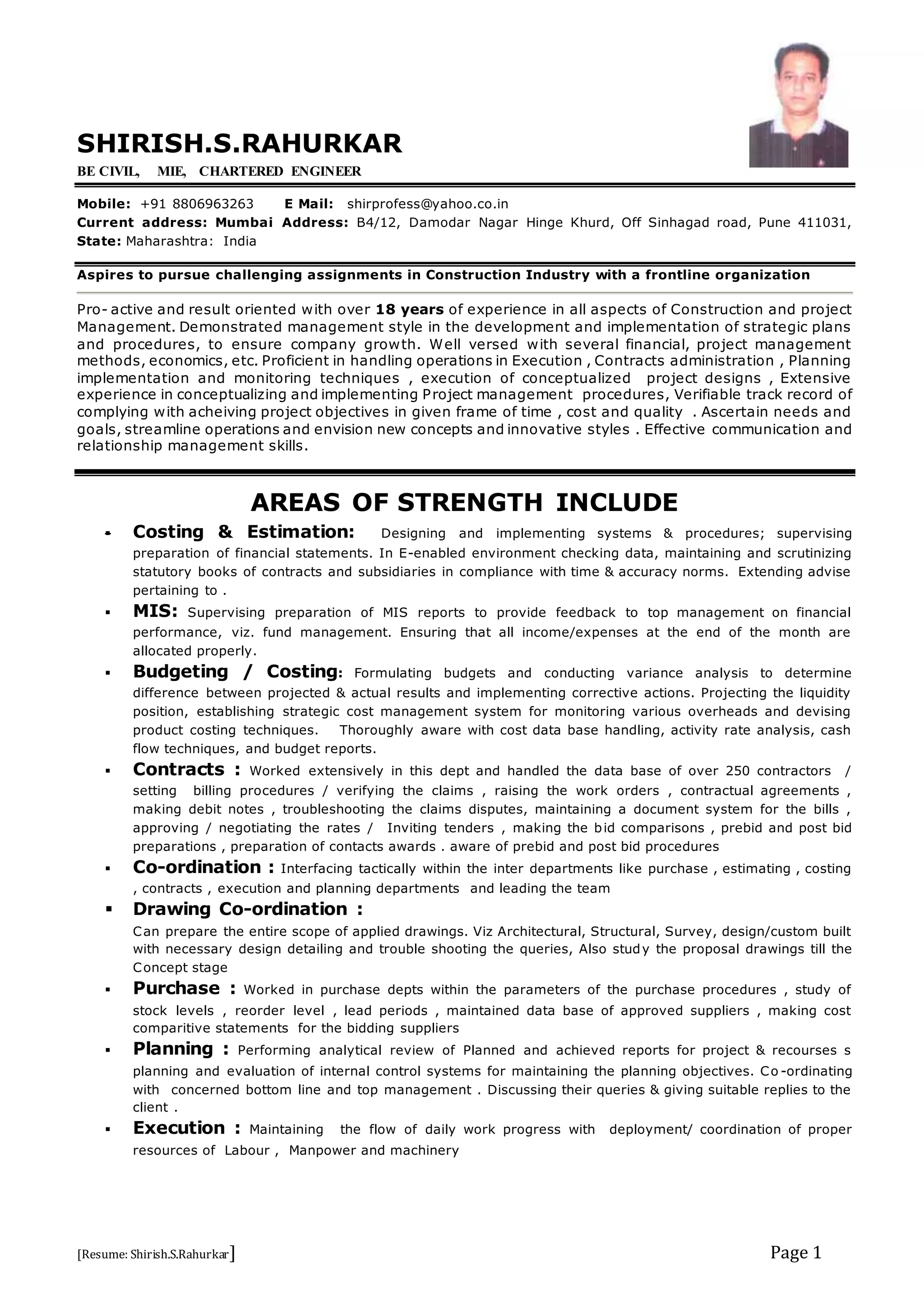 CV SHIRISH 1-1-2015 | DOCX