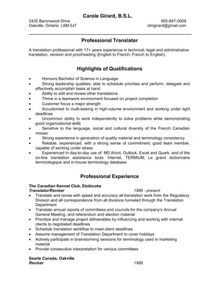 Carole Girard - CV | DOC