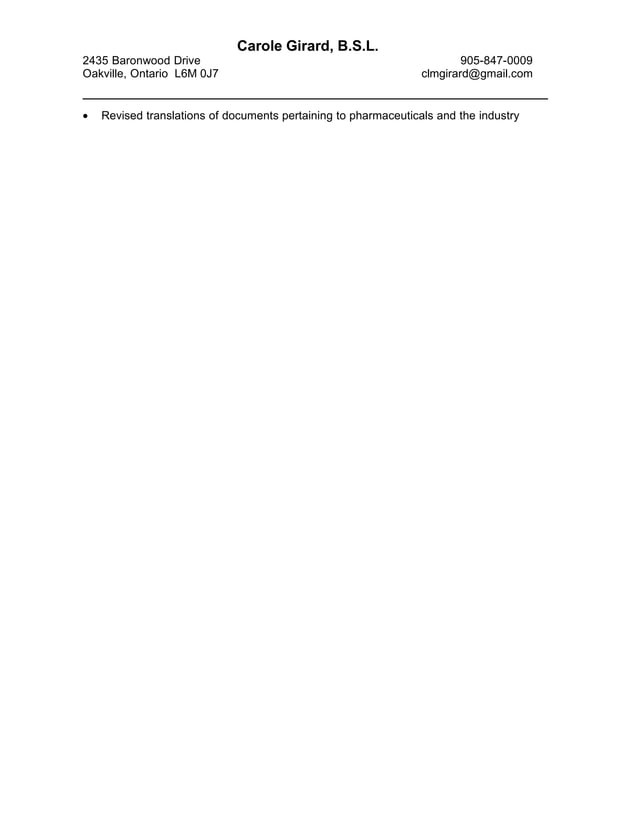 Carole Girard - CV | PDF